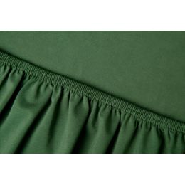 Spannbettlaken Kayori "Saiko", gr&uuml;n (dunkelgr&uuml;n), B:130cm L:220cm, Jersey-Elasthan, Obermaterial: 97% Baumwolle, 3% Elasthan (LYCRA), Bettlaken, Spannbettlaken, Bio-Baumwolle
