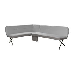 Eckbank Home Affaire "Bruna Esszimmerbank, Bank, K&uuml;chenbank, Polsterbank", grau, B:241cm H:87cm T:177cm, Massivholz, Metall, Polyester, Spanplatte, Sitzb&auml;nke, Eckbank