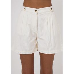 Shorts FRESHLIONS "Isabella", Damen, Gr. S, EURO-Gr&ouml;&szlig;en, wei&szlig;, 100% Baumwolle, unifarben, kurz, Hosen Shorts, im klassischen Design
