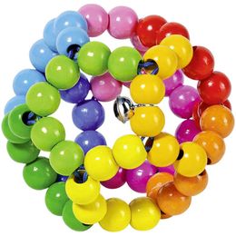 Greifling goki "Elastik Regenbogenball", bunt, Greifspielzeug, KinderØ:8cm, Holz, Ø:8cm