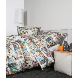Bettw&auml;sche Janine "Mako-Satin 42139 09", bunt (multicolor), B/L: 155cm x 220cm, 1 Stk., 1 Stk., Mako-Satin, B/L: 80cm x 80cm, Mako-Satin, Obermaterial: 100% Baumwolle, Bettw&auml;sche, Bettw&auml;sche, mit Reissverschluss