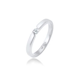 Diamantring Elli DIAMONDS "Verlobungsring Diamant (0.06 ct.) 925 Silber" Gr. 52, silber, Fingerringe, Damen, 52mm, 0,06 P1 = bei 10-facher Vergr&ouml;&szlig;erung erkennbare Einschl&uuml;sse mit Diamanten, Silber 925 (Sterlingsilber), Diamantring