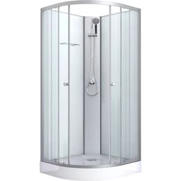 Komplettdusche Sanotechnik "IDEA", silber (silberfarben), B:80cm H:203cm T:80cm, Duschkabinen, Viertelkreisdusche