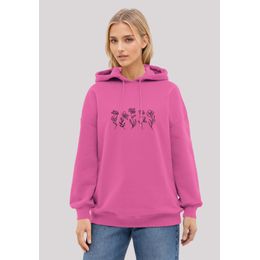 F4NT4STIC Damen Kapuzenpullover "Wildflower Minimalistic Bestickt"hyper pink, Gr. XS, Obermaterial: 80% Baumwolle, 20% Polyester, Pullover, Premium