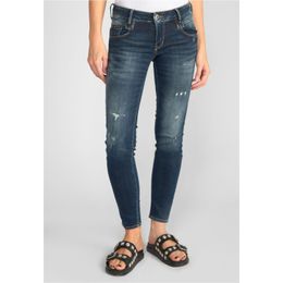 Bequeme Jeans Le Temps Des Cerises "PULPC", Damen, Gr. 28, US-Gr&ouml;&szlig;en, blau, 92% Baumwolle, 8% Elasthan, Jeans, mit 7/8-L&auml;nge