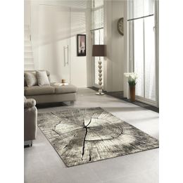 Teppich MERINOS "Ibiza 605" Gr. 2, braun, B:80cm H:13mm L:150cm, Kunstfaser, Teppiche, Teppich, Wohnzimmer, Baumstamm Motiv, Holz Optik