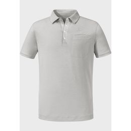 Schöffel Poloshirt SCHÖFFEL "Polo Shirt Ramseck M", Herren, Gr. 48, grau (9180, grau), Oberstoff: 77% Polyester 18% Lyocell 5% Elasthan, V-Ausschnitt, Shirts
