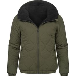 Wendejacke Ragwear "Qaria", Damen, Gr. M (38), grün (olivgrün), Obermaterial: 70% Polyester, 30% Nylon, Innenfutter: 100% Polyester, Wattierung: 100% Polyester, gerade hüftbedeckend, hoch geschlossener Ausschnitt, eng elastischer Bund mit Gummizug, Jacken, ultraleichte 2-in-1 Damen Winterjacke mit Kapuze