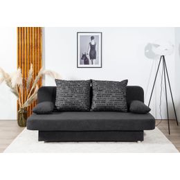 Schlafsofa Collection AB, B:186cm H:94cm T:85cm, grau, 100%Polyester, Kinderzimmer, Sofas, "Ulla inkl. Bettfunktion und Bettkasten",