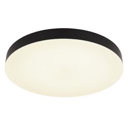 Globo LIGHTING Deckenleuchte "MATTHEW", &Oslash; 40cm H: 4,5cm, 1 Stk.schwarz matt, Wohnzimmer, Leuchten, Deckenlampe schwarz Kunststoff wei&szlig; matt CCT
