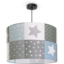 Paco Home Pendelleuchte "Cosmo 345", 1, Ø 38cm H: 21cm, schwarz, Kinderzimmer, Leuchten, Kinderlampe Deckenlampe LED Kinderzimmer Lampe Sternen Motiv