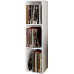 Media-Regal Vcm, B:34cm H:107cm T:30cm, weiß, Regale, "Holz Schallplatten LP Stand Regal Platto 3fach"