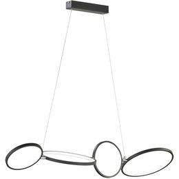 Trio LEUCHTEN LED Pendelleuchte "Rondo", 4, H: 150cm, 1 Stk., schwarz, Leuchten, Hängeleuchte höhenverstellbar dimmbar per Wandschalter warmweiß