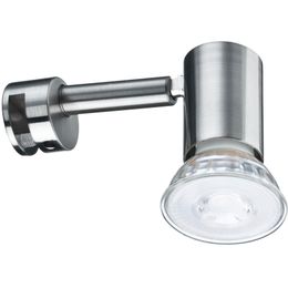 Paulmann Spiegelleuchte "Galeria LED Simplo Eisen gebürstet inkl. Leuchtmittel 1x5,3W GU10", 1, Ø 5,1cm H: 6cm, 1 Stk., silber, Badezimmer, Leuchten,