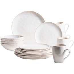 M&auml;ser M&Auml;SER Kombiservice "FROZEN, Kombiservice, Steinzeug", 16 Stk., wei&szlig;, Geschirr-Sets, Geschirr-Set, Service