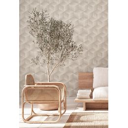 A.S. Cr&eacute;ation A.S. CR&Eacute;ATION Vliestapete "Natural Living 3D Tapete", B/L: 0,53mm x 10,05mm, Rollen:, grau, Wohnzimmer, Tapeten, 3D Tapete Vlies Vlies Wand Tapeten