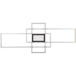 Trio LEUCHTEN LED Deckenleuchte "Irvine", 1, H: 6,5cm, 1 Stk., braun, Wohnzimmer, Leuchten, Deckenlampe mit Fernbedienung, Lichtfarbe einstellbar,
