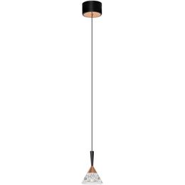 NOVA LUCE Pendelleuchte "PALUZ", 1, Ø 10,5cm H: 180cm, 1 Stk.schwarz, rose gold, Esszimmer, Leuchten