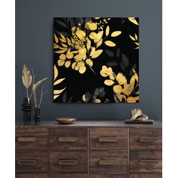 Acrylglasbild OTTO HOME, B:90cm H:90cm, gold, Acrylglas, Bilder, "Eukalyptus - Acrylbilder mit Blattgold veredelt", Goldveredelung, Handgearbeitet,
