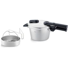 Fissler Schnellkochtopf "Vitaquick Premium", Ø 18cm + Höhe 16,5cmedelstahlfarben, Töpfe, Made in Germany, mit gelochtem Einsatz