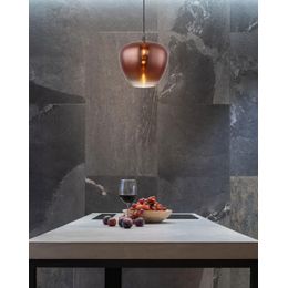 Globo LIGHTING H&auml;ngeleuchte "MAXY", 1 Stk., braun, Wohnzimmer, Leuchten, H&auml;ngelampe/Pendell./Glas kupferfarben/klar verlaufend/H&ouml;he k&uuml;rzbar