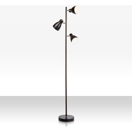B.K.LICHT Stehlampe, 3, &Oslash; 22cm H: 166,5cm, schwarz, Wohnzimmer, Leuchten, Stehleuchte, Metall, Deckenfluter, Leuchte, schwenkbar, E27, schwarz