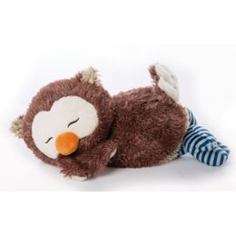 Nici Kinder Kuscheltier "The Owlsons, Eule Oscar, 35 cm", braun, Polyester, B:16cm H:16cm L:35cm, Plüschfiguren, liegend