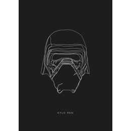 Komar Bild "Star Wars Lines Dark Side Kylo", B/H/T: 50cm x 70cm, Star Wars, 1 Stk., schwarz-weiß, Wohnzimmer, Bilder, Wandbild zur Dekoration im