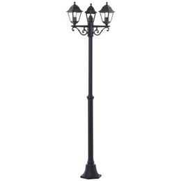 Außen-Stehlampe Brilliant, H:200cm Ø:58cm, schwarz, Leuchten, "Nissie", Außenstandleuchte 3flg