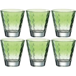 Leonardo Gl&auml;ser-Set "OPTIC", &Oslash; 9cm x 9cm, 215ml, 6 Stk., gr&uuml;n, Trinkgef&auml;&szlig;e, 215 ml, 6-teilig