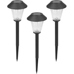 Gartenleuchte Luxform, schwarz, Leuchten, "Solar-Gartenlampe - St. Tropez - 3 St&uuml;ck - 5 Lumen", Aus Kunststoff gefertigt