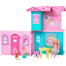 Barbie Kinder Puppenhaus "Aufklappbares Pop-Up-Haus Chelsea", bunt, Kunststoff, B:42cm H:33cm, Puppenhäuser