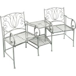 Sitzgruppe AMBIENTE HAUS, B:160cm H:90cm T:52cm, grau, Metall, Garten, Sitzm&ouml;bel-Sets, St&uuml;hle mit Tisch Outdoor geeignet