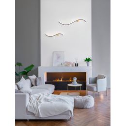 NOVA LUCE Wandleuchte "KIMA", 1, H: 13cm, 1 Stk.schwarz, gold, Wohnzimmer, Leuchten