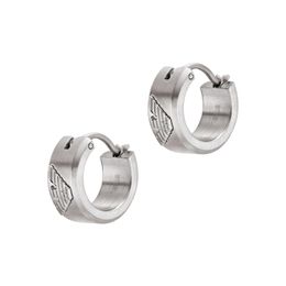 Emporio Armani Damen Paar Creolen "Schmuck Geschenk Edelstahl Ohrringe", 14mm, Edelstahl, silber, Edelstahl, Ohrringe