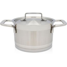 Kr&uuml;ger KR&Uuml;GER Fleischtopf "Kreta", 5 l + &Oslash; 24cm + H&ouml;he 14,5cm, silber, T&ouml;pfe, mit Edelstahldeckel, f&uuml;r Induktions-Kochfelder geeignet