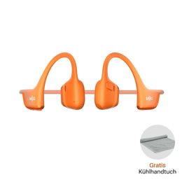 Aftershokz SHOKZ Open-Ear-Kopfhörer "OpenRun Pro 2 Mini + Cooling Towel", B:13,5cm H:7,5cm T:17cm, orange, Kopfhörer