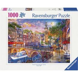 Ravensburger Kinder Puzzle "Sonnenuntergang Amsterdam 1000p", bunt, B:70cm H:50cm, Puzzles, Made in Germany