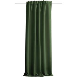 Vorhang HOME BASICS, B:135cm H:245cm, grün, Polyester, Wohnzimmer, Gardinen, "ACUSTICO", Akustikschall ACUSTICO