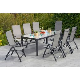 Garten-Essgruppe Merxx, grau, Aluminium, Polyester, Sitzmöbel-Sets, "Vicenza"