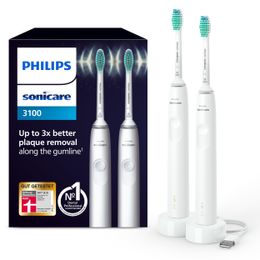 Elektrische Zahnbürste "Series 3100 HX3675/13", weiß, PHILIPS SONICARE, B:16,9cm H:22cm T:6,3cm, Elektrozahnbürsten, Doppelpack, mit