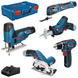 Elektrowerkzeug-Set, blau, Bosch Professional, Werkzeugmaschinen-Sets, 11-tlg., Professional 12V Akku-System