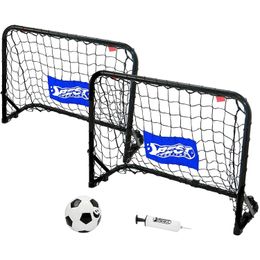 BEST Sporting Kinder Fußballtor "Mini Goaly", B/H/L: 24cm x 45cm x 60cm, 2 Stk. Kunstfaser Stahl, schwarz, Kunstfaser, Stahl, B:24cm H:45cm L:60cm,