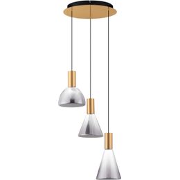 NOVA LUCE Pendelleuchte "VOI", 3, Ø 43cm H: 150cm, 1 Stk.gold, Esszimmer, Leuchten