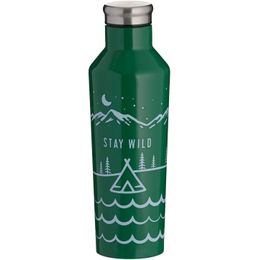 Typhoon Isolierflasche "PURE NEW BLACK", 500ml, gr&uuml;n, Trinkflaschen, Edelstahl mit Trend-Design, doppelwandig isoliert, 0,5 Liter