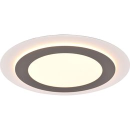 Trio LEUCHTEN LED Deckenleuchte "MORGAN, runde Deckenlampe Ø 45cm, dimmbar, CCT, Memoryfunktion, Timer", 1, Ø 45cm H: 4,2cm, 1 Stk., grau,