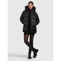 Steppjacke Khujo "CARA", Damen, Gr. S, schwarz, 100% Nylon, unifarben, Raglanärmel elastischer Bund mit Windstopper, Jacken