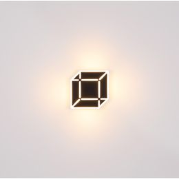Globo LIGHTING LED Wandleuchte "XOLLI", schwarz, 1 Stk., Leuchten, Wandlampe/schwarz/3000K/opal/Wohnzimmer/Flur, LED Wandleuchte