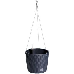 Blumentopf Prosperplast, H:21,9cm, grau, Kunststoff, Garten, Pflanzgefäße, "Hängeampel Rato", Ø 25,6