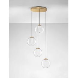 NOVA LUCE Pendelleuchte "GALEO", 4, &Oslash; 56cm H: 179cm, 1 Stk., gold, Esszimmer, Leuchten